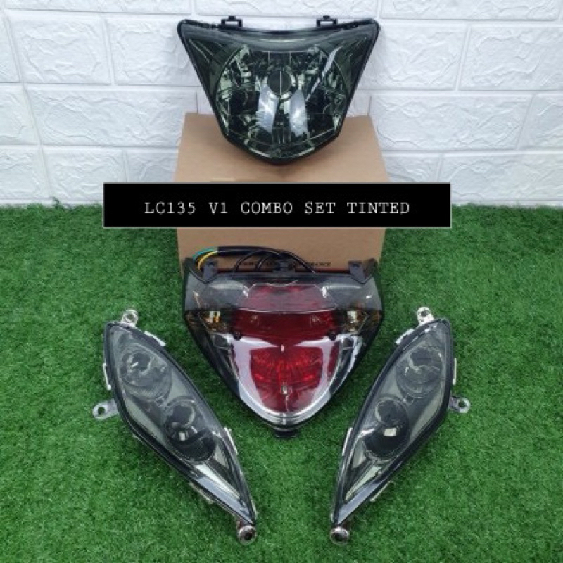 Yamaha 135LC First Model LC135 V1 Head Lamp Tinted + Front Signal Tinted + Tail Lamp Set Tinted ...