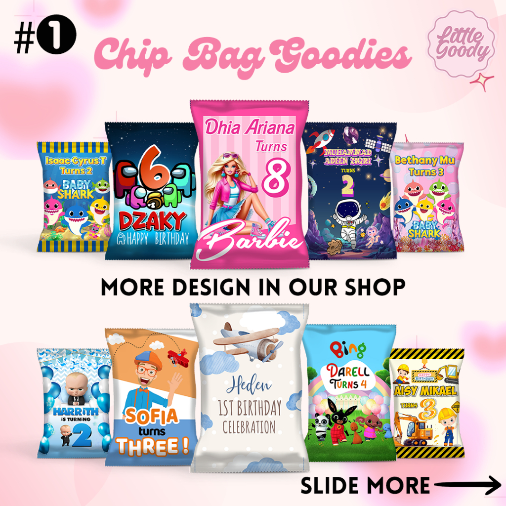 Custom/Ready made Chip Bag | Party gift bag goodies | Birthday ...