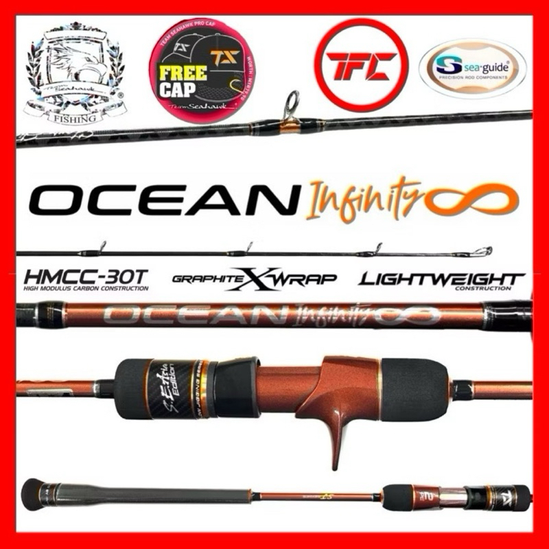 Team Seahawk Ocean Infinity ♾️ Overhead & Spinning Jigging Rod Slow ...