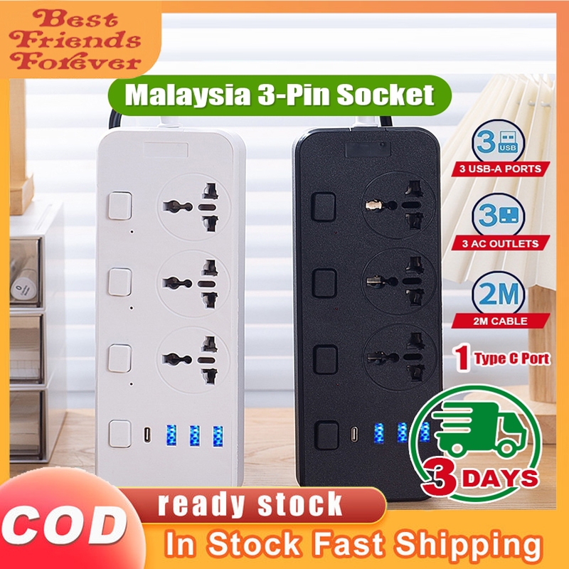 24SS BFF Univer Power Socket Extension With USB Power Strip Surge ...