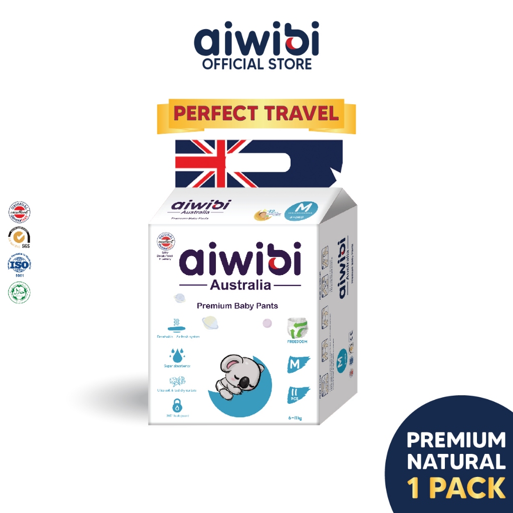[TRAVEL] Aiwibi Baby Premium Natural Diapers Tape & Pants - S/M/L/XL ...