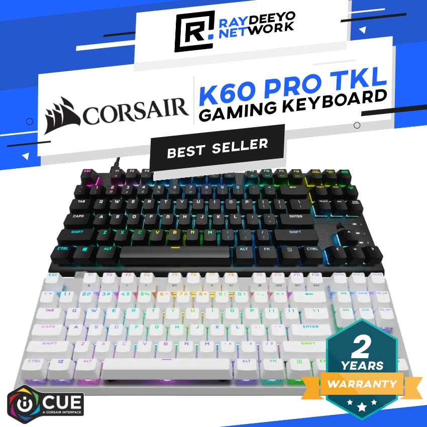 Corsair K60 PRO TKL RGB Tenkeyless Optical Mechanical Gaming Keyboard ...