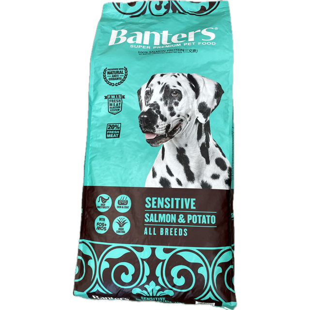 Banters Sensitive Salmon & Potato for All Breeds Dog Food - 15kg ...