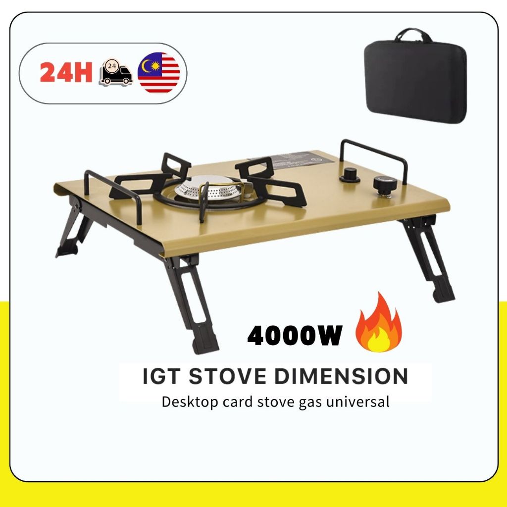 IGT Camping Stove4000W Stainless Steel Portable Gas Stove Outdoor Camping Folding Burner ...