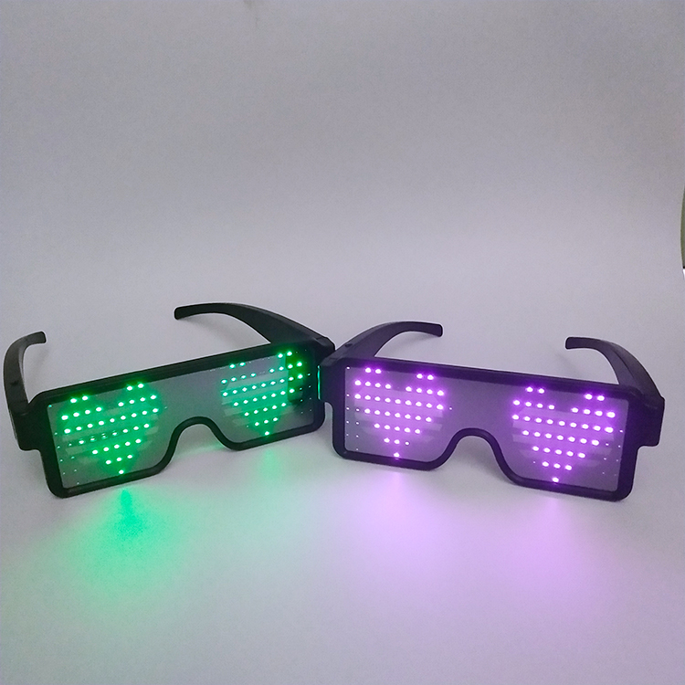 Magic Led Light Glasses Colorful USB Rechargeable Display Message LED ...