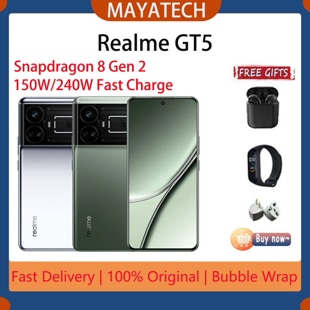 【Global Rom】Realme GT5 Snapdragon 8 Gen 2 150w/240w Fast Charge AMOLED 5240 mAh Smart Phone ...