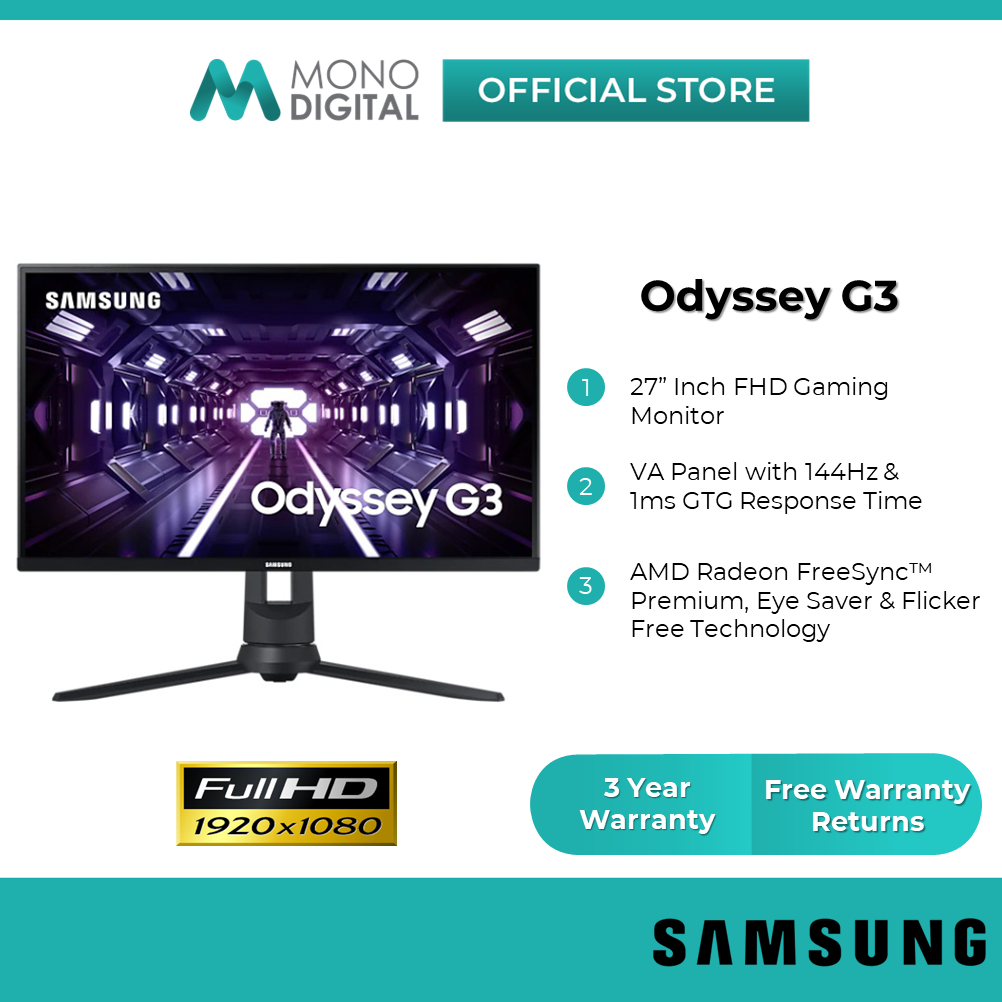 SAMSUNG MONITOR LED GAMING FLAT 27" LF27G33TFWEXXM (27"/1920 x 1080/VA ...