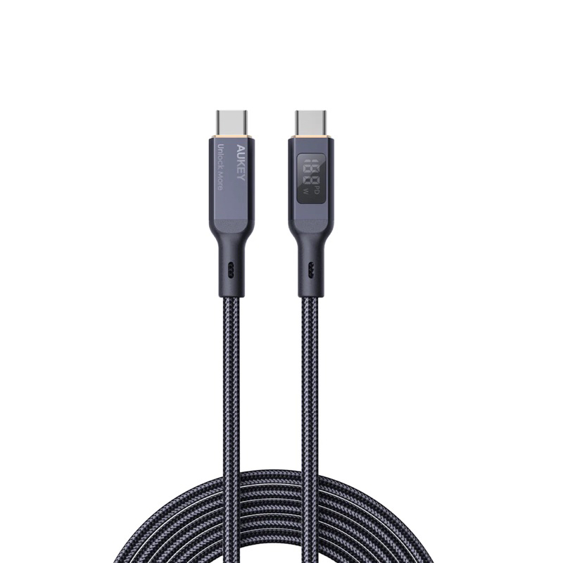 Aukey Circlet Blink 100W Nylon Braided USB C to C Power Delivery Type C ...