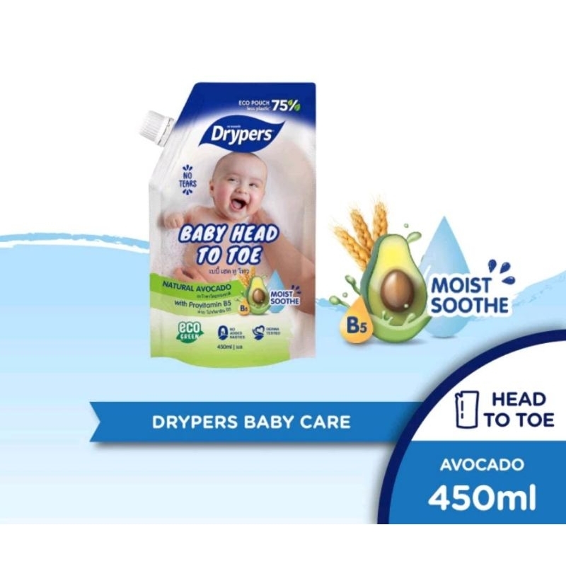 Drypers Baby Head To Toe Natural Avocado (450ml) | Shopee Malaysia