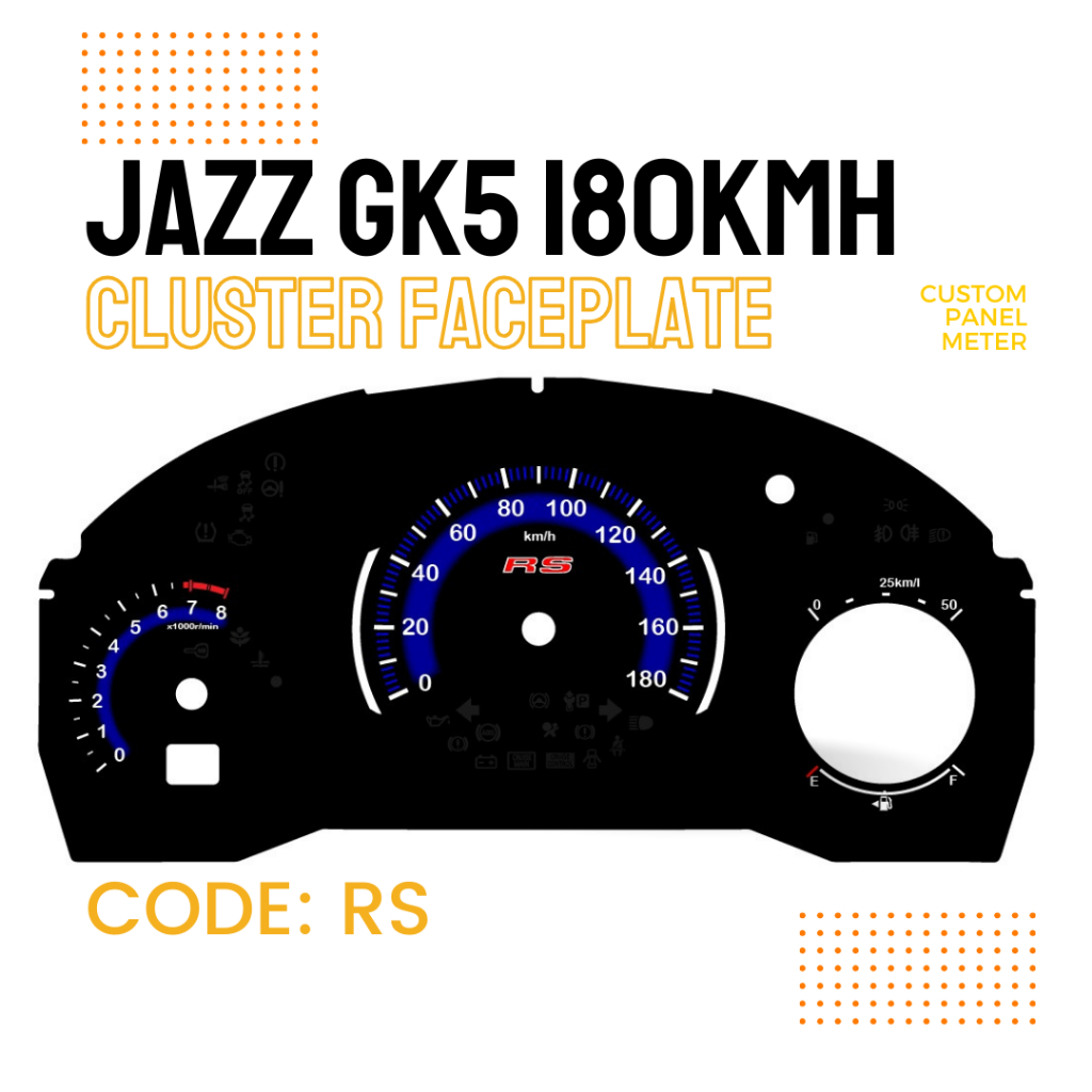 HONDA JAZZ GK5 180KMH CLUSTER FACE PLATE PANEL METER SPEEDOMETER ...