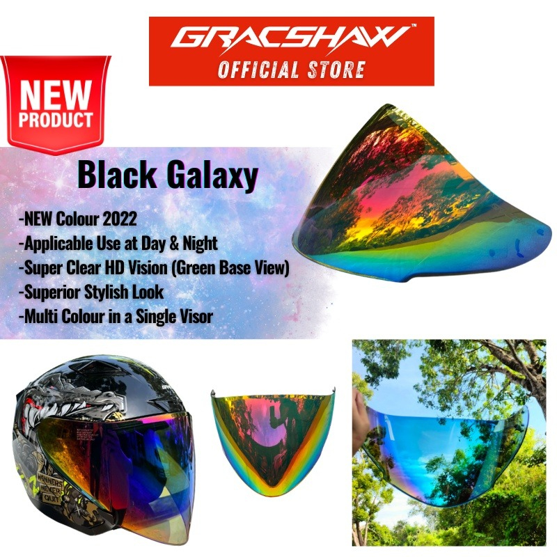 VISOR GRACSHAW VISOR GENNEX G535 G555 SMOKE REVO GOLD PISTA PURPLE PINK ...
