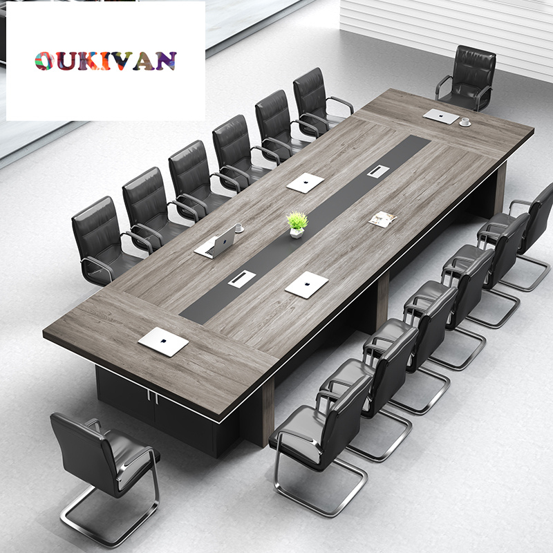 Meeting Table Set Meja Mesyuarat Large Office Rectangle Table With Chairswire Box Meja Pejabat