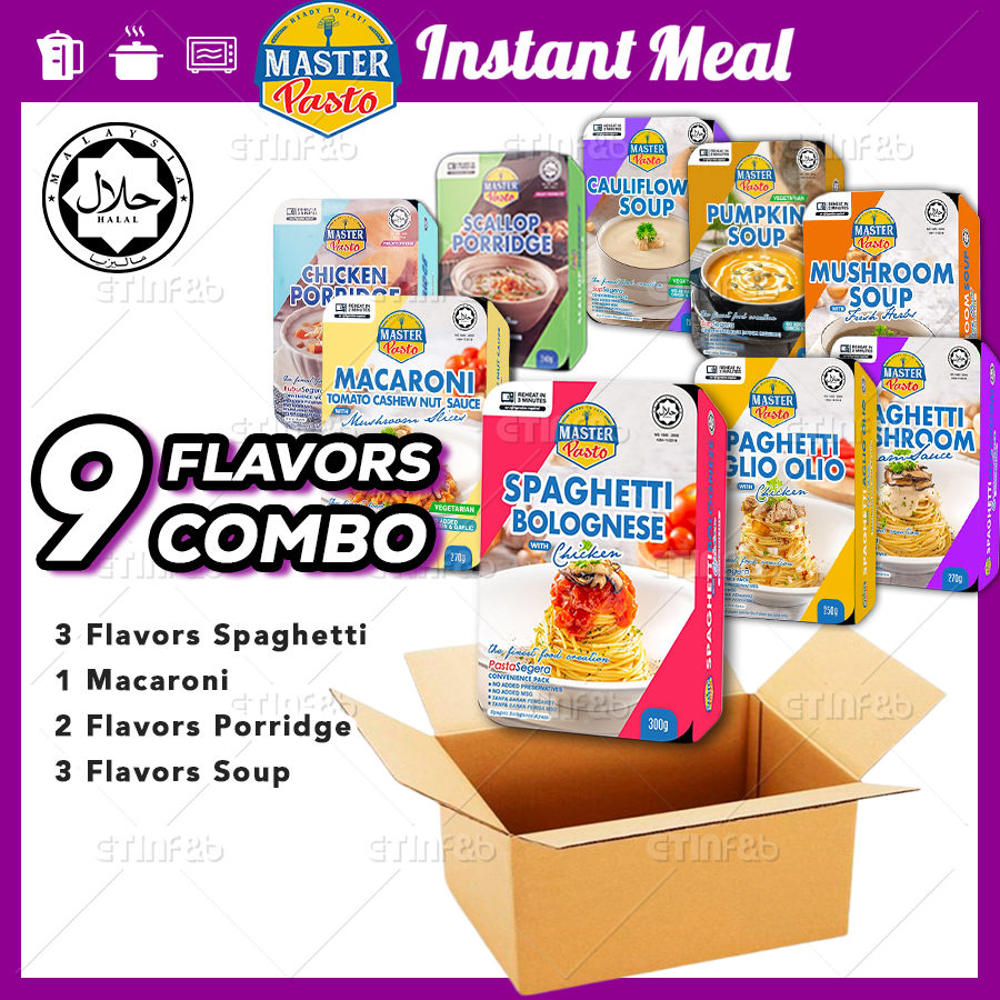 MASTER PASTO 9 Flavors Set Instant Food Spaghetti Mushroom Soup ...