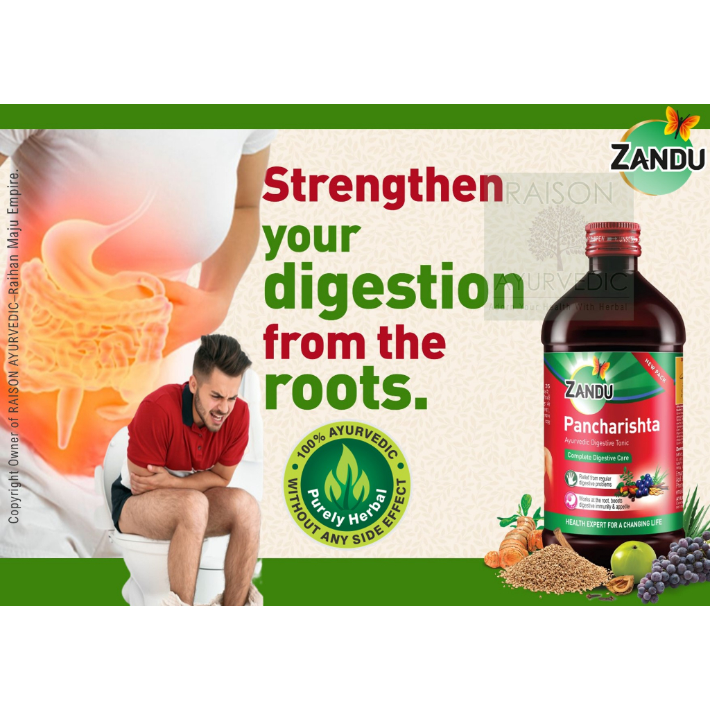 Zandu Pancharishta 450ml, Ayurvedic Tonic, Acidity, Constipation and ...