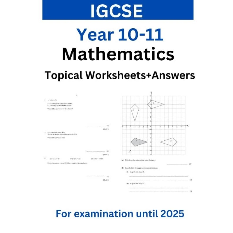 SC.60🌟Igcse Year 10-11🌟 Mathematics Topical Worksheets+Answers | Shopee ...