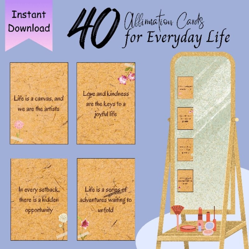 40 Affirmation cards for life, positive quotes, self esteem, confidence ...