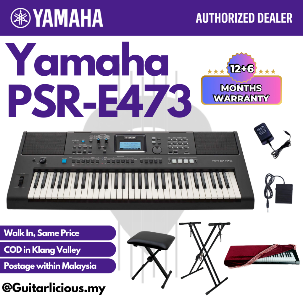 YAMAHA PSR-E473 61 Keys Portable Electric Keyboard - (PSRE473 / PSR E 473 / PRSE ) | Shopee Malaysia
