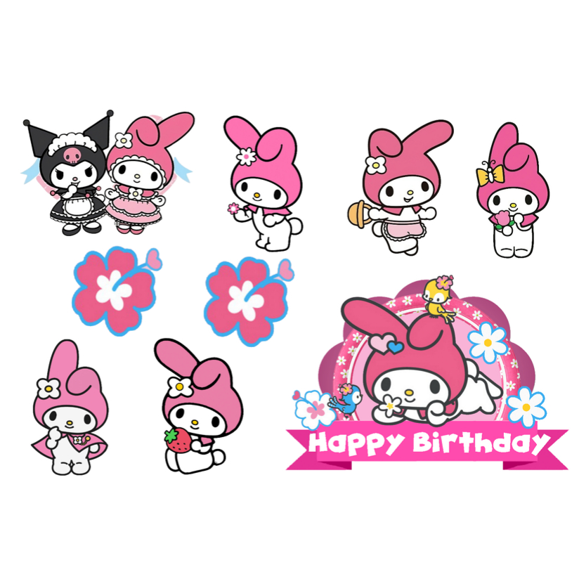 Melody Happy Birthday Decoration Set Cake Topper for Birthday Cake ...