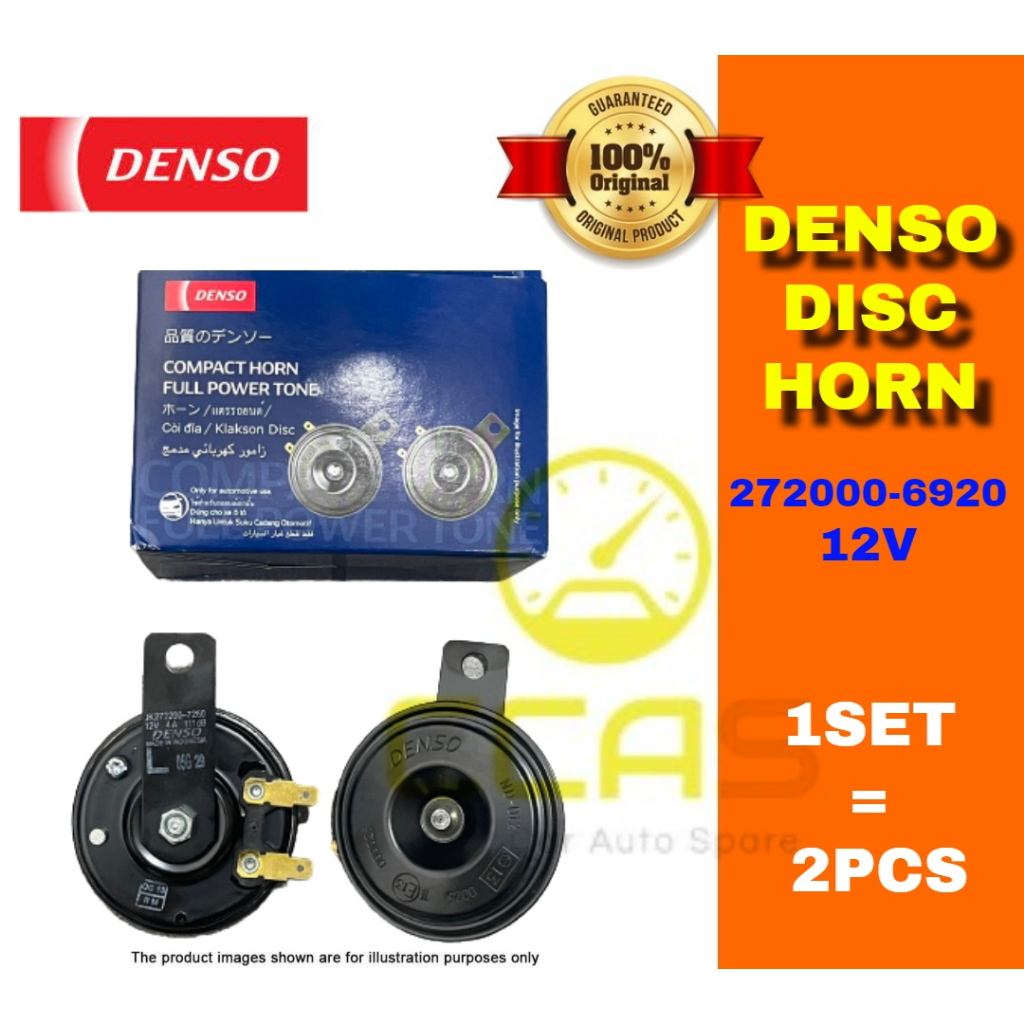 (100% ORIGINAL) DENSO COMPACT HORN FULL POWER TONE DISC HORN 1SET 12V ...