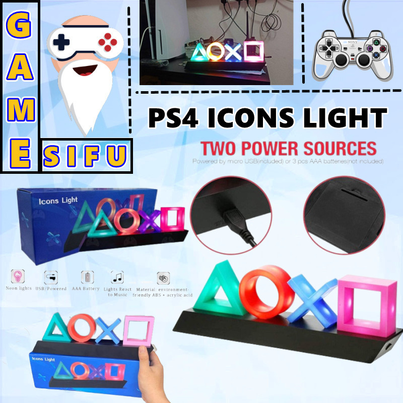 PS4 Icons Light 3 Phase Color Breathing Pulsing Icon Light Lampu Icon ...