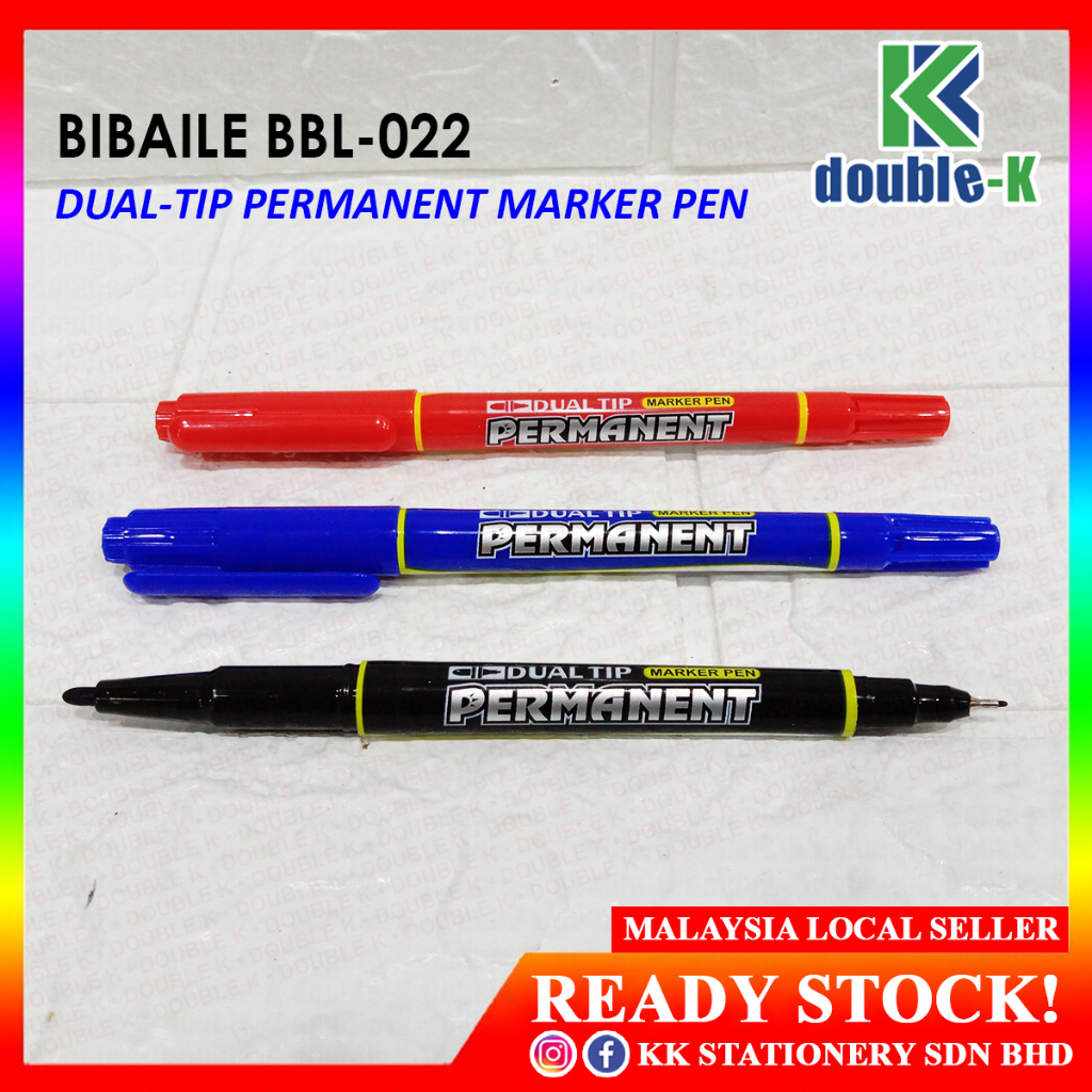 Bibaile Dual Tip Permanent Marker Pen BBL-022 - RM11.40/Box | Shopee ...