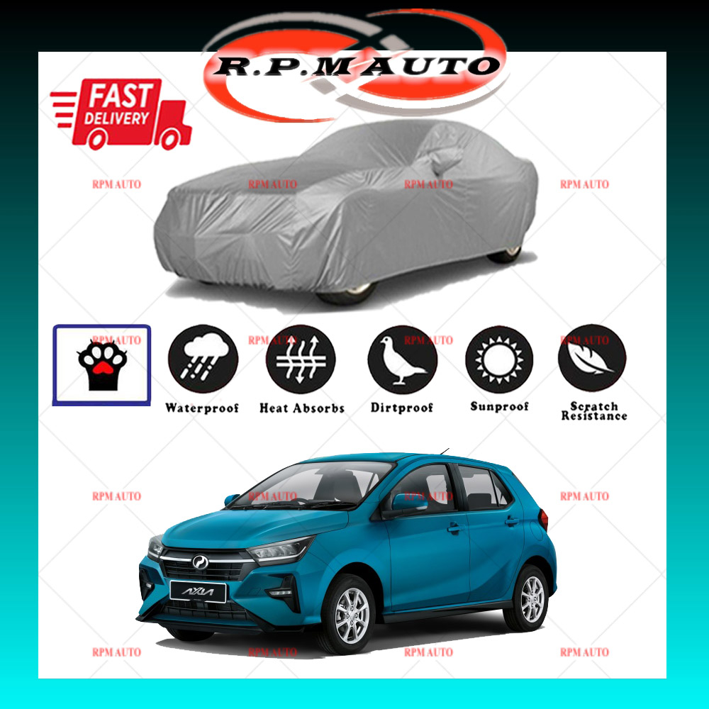Perodua Axia New Protection Sun-proof Outdoor UV Dust Car Cover Penutup ...