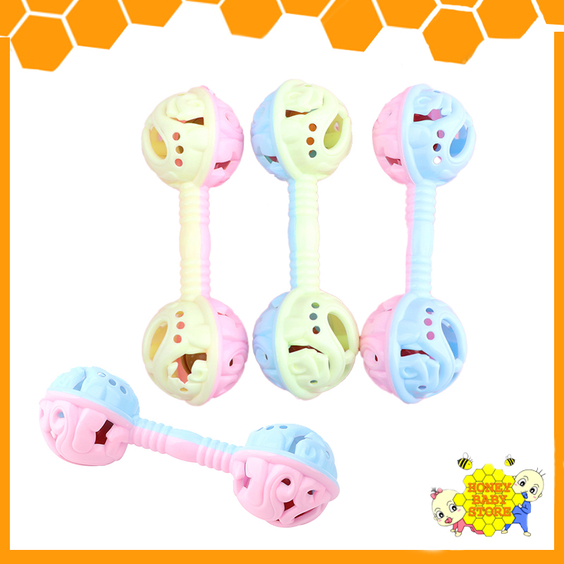 Double Headed Hand Rattle Hand Grasp Toy Baby Rattle Toy Rattle Drum ...