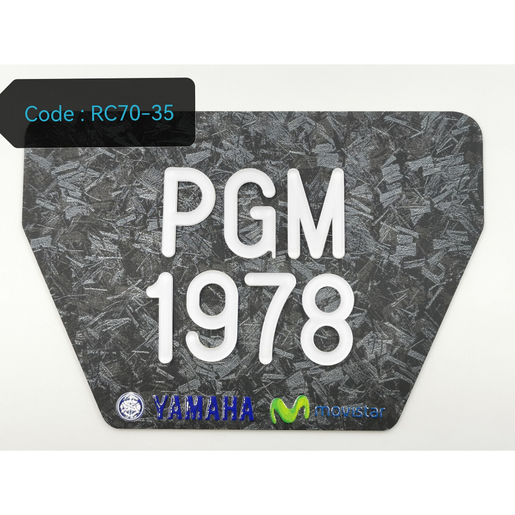 Universal YAMAHA HONDA FORGE CARBON Motor Crystal Number Plate with ...