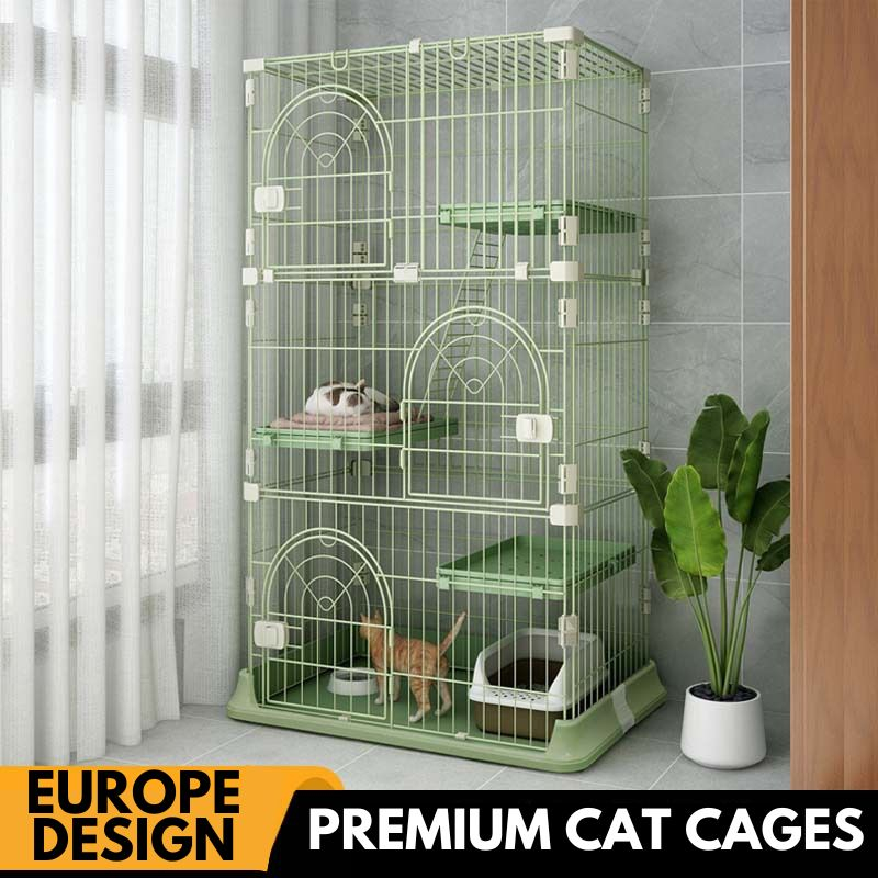 EUROPE STYLE SUPER LUXURY PREMIUM Multi Purpose Cat Cage 2/3 level Pet ...