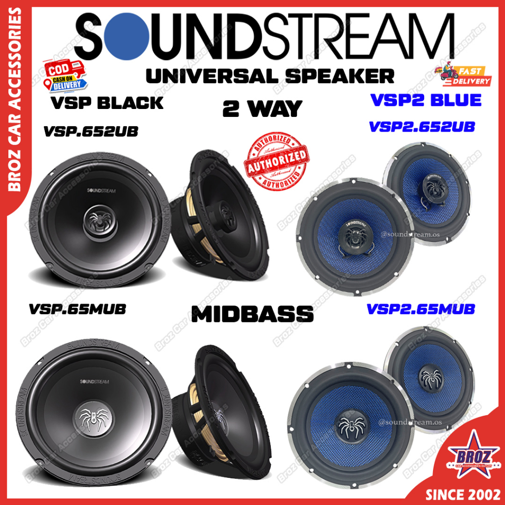100% Original SOUNDSTREAM VSP Black Series 6.5 INCH Universal 2 Way ...