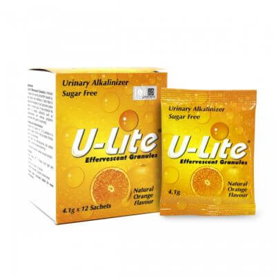 U-Lite Effervescent Granules Orange Flavour Urinary Alkalinizer Sugar ...