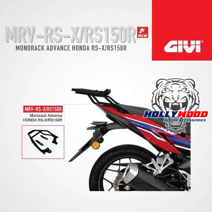 GIVI MONORACK EXTREME HEAVY DUTY ADVANCE RACK FOR ALL PVC TOP BOX ALLUMINIUM LC135 Y15 RS RSX ...