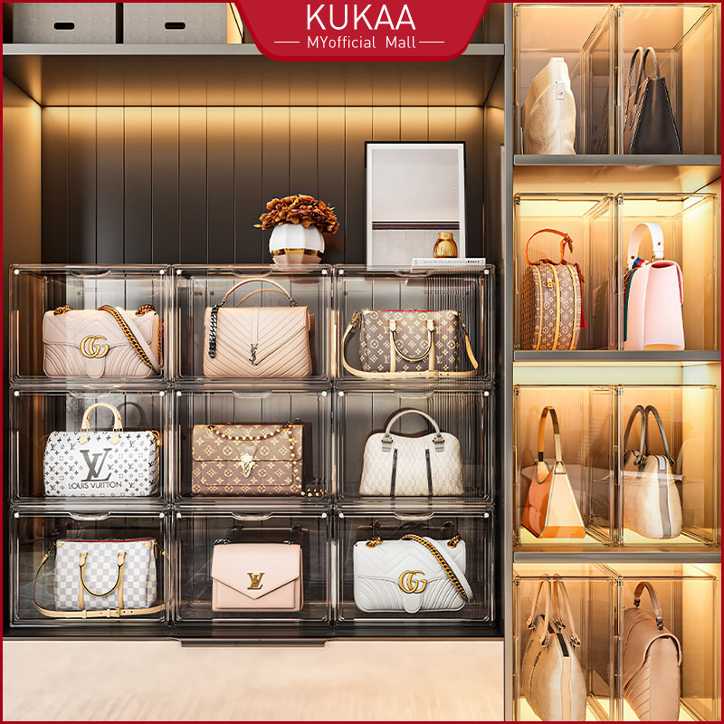 IKEA High-quality Transparent Handbag Storage Box Stackable Display ...