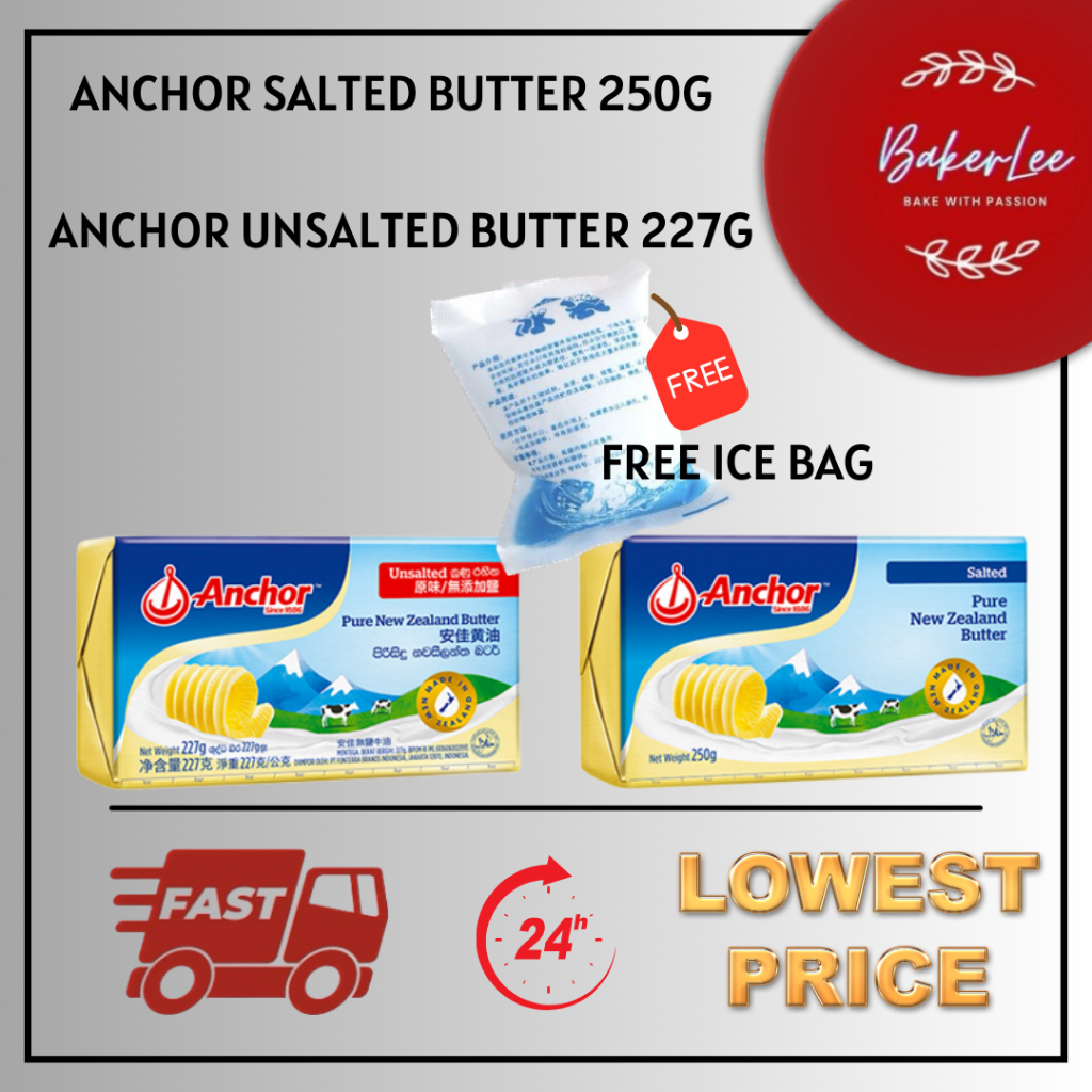 ANCHOR BUTTER SALTED 250G / ANCHOR BUTTER UNSALTED 227G【HALAL】(CHILL) ICE BAG FREE | Shopee Malaysia