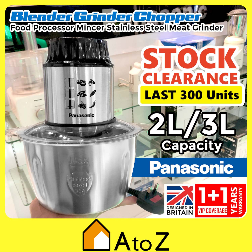 Panasonic Food Processor Mincer Meat Grinder Electric Blender 300W Power 3L Chopper Blender ...