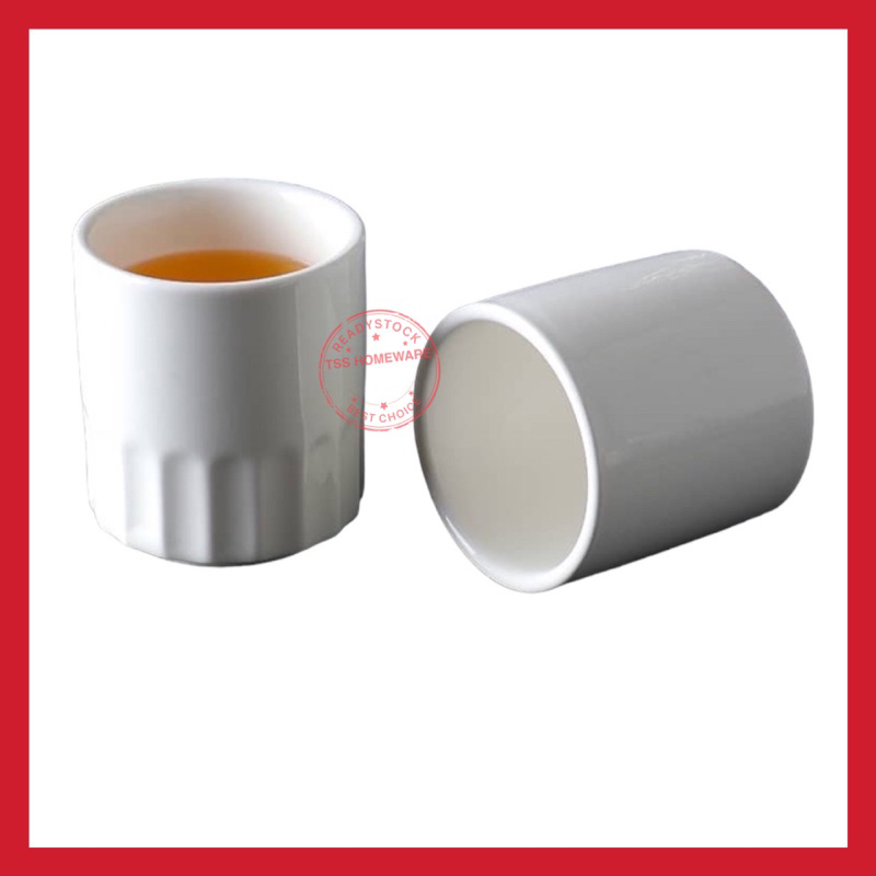 Ceramic Stripe Tea Cup ( white color ) | Shopee Malaysia