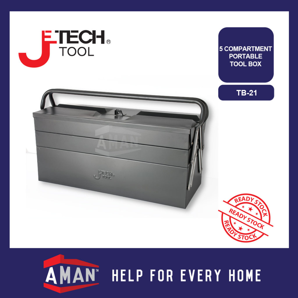 JETECH Heavy Duty 5 Compartment Tool Box | Shopee Malaysia