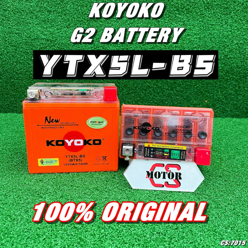 KOYOKO BATTERY YTX5L NANO GEL SUZUKI V100 HONDA AIR BLADE MODENAS GT128 ...