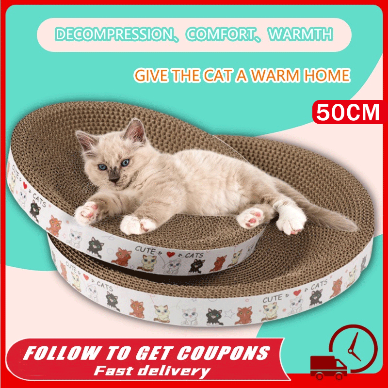 🔥[Extra Large] Cat Scratch Board Cat Toy Cat Scratcher Oval Cat ...