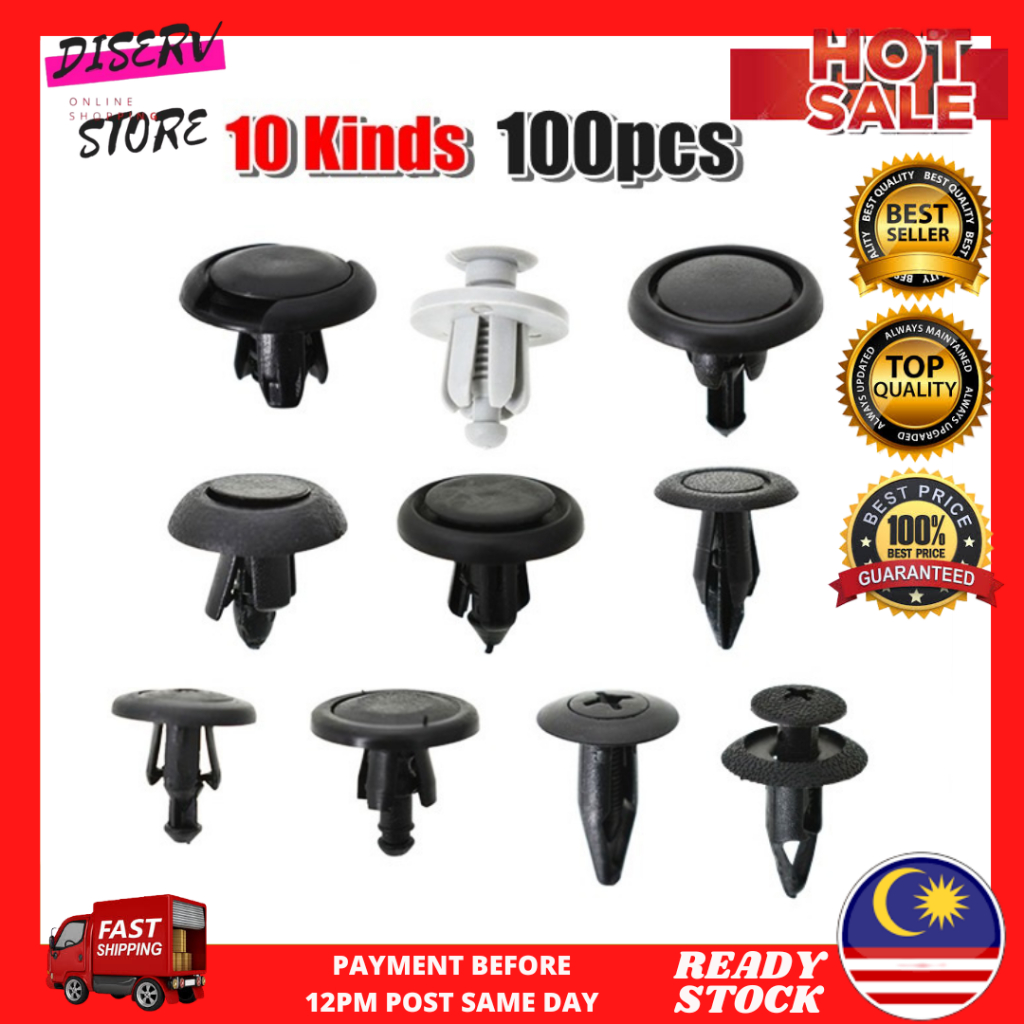 100pcs Car Universal Accessery Screw Rivets Set Auto Retainer Fastener ...