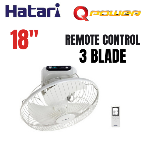 Hatari HT-C18R1(S) Commercial Cycle Fan 18" Remote Control 3 Blade ...