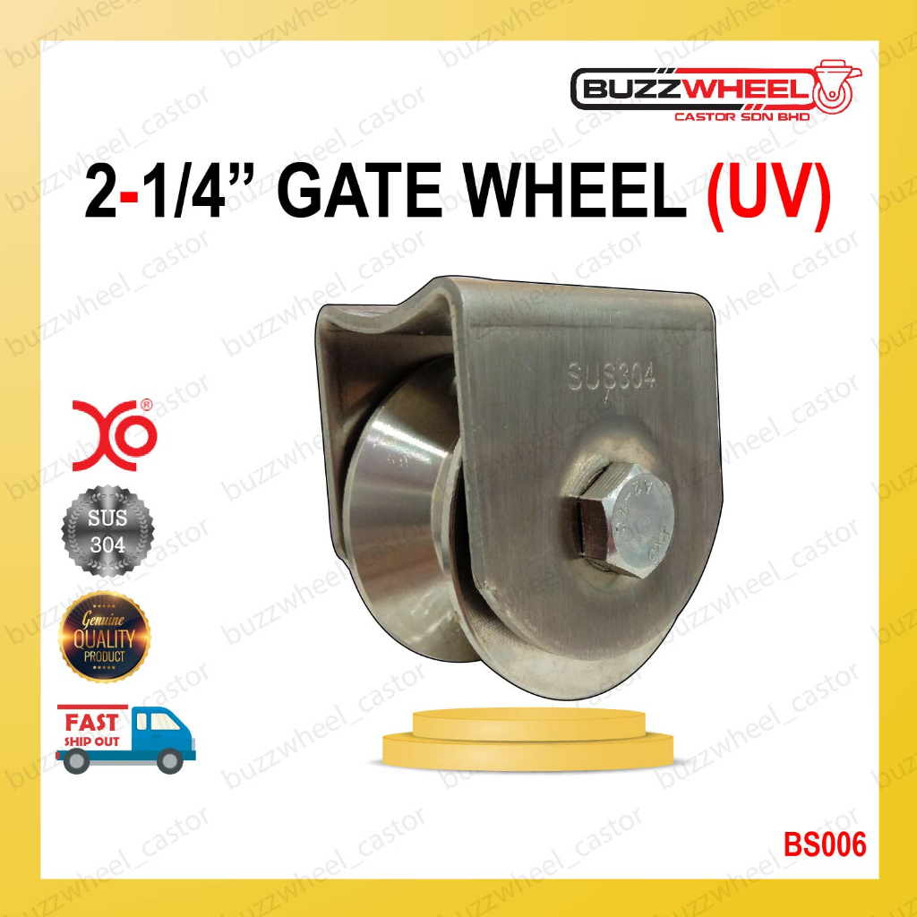2-1/4" BS006 (58MM X 32MM UV-GROOVE) 304 STAINLESS STEEL SLIDING GATE ROLLER/ WHEEL/ RODA PAGAR ...