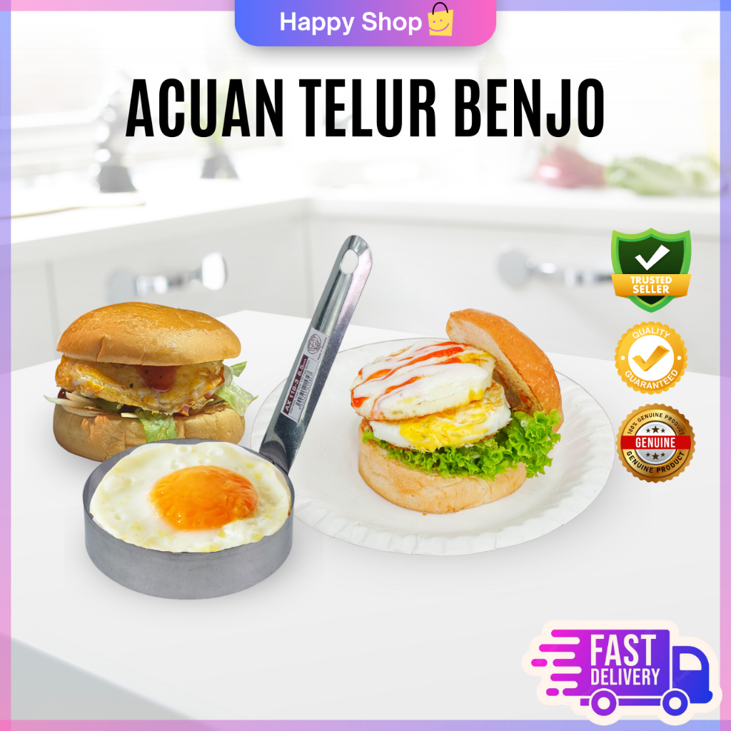 Acuan Telur Burger Benjo Bulat Besi 8.5CM / Stainless Steel Benjo Mould / Benjo Egg Maker ...