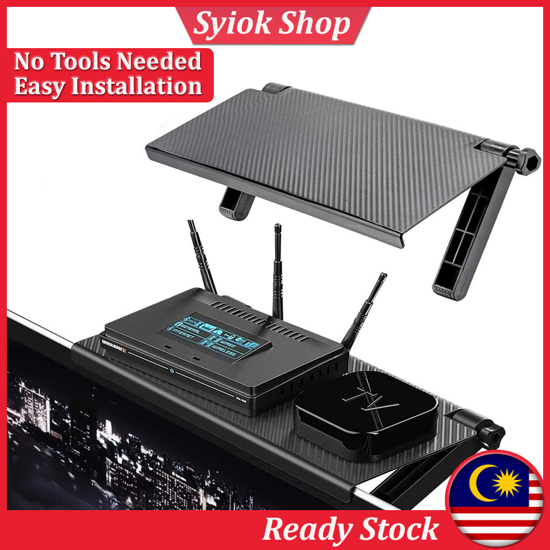 Adjustable LCD Shelf Mount 电视置物架显示器收纳 Screen Top Shelf WiFi ROUTER ...