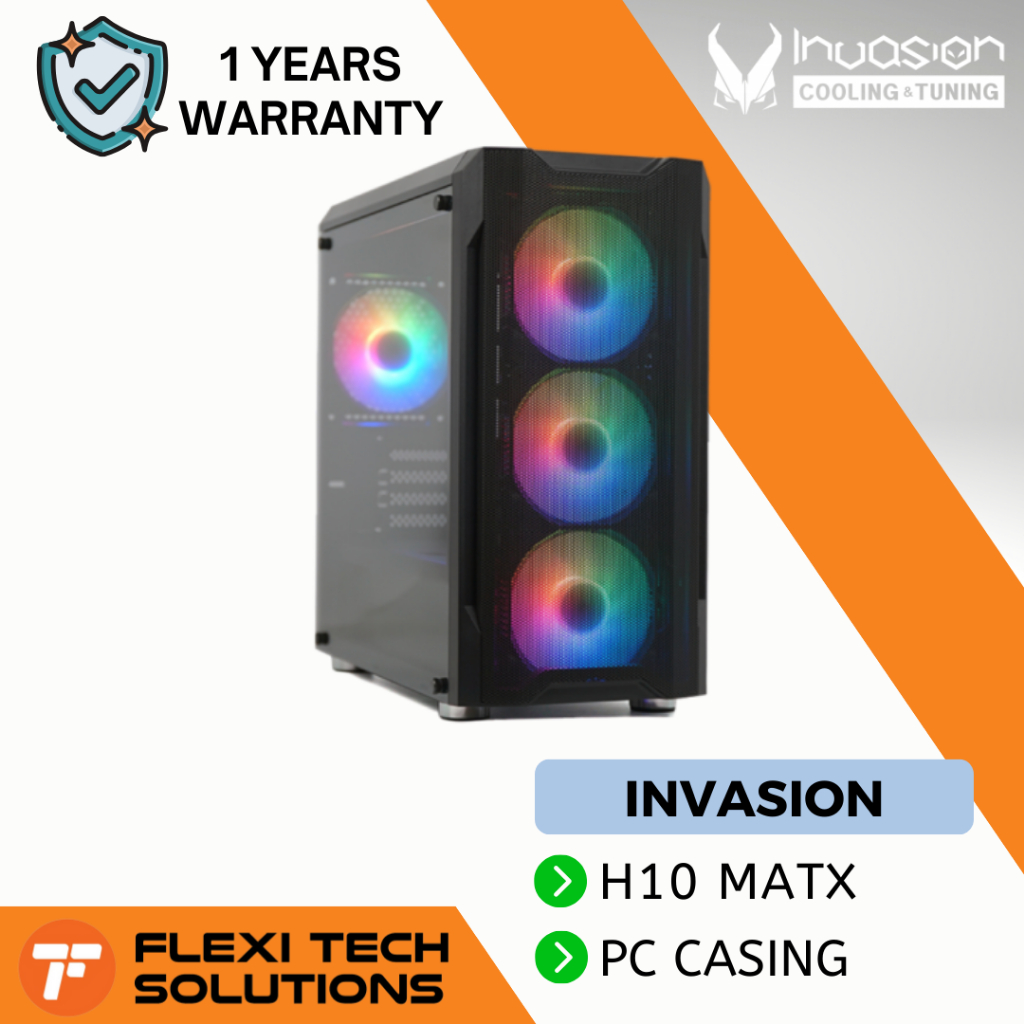 Flexi Tech INVASION H-10 MATX Casing PC Desktop Case | Shopee Malaysia