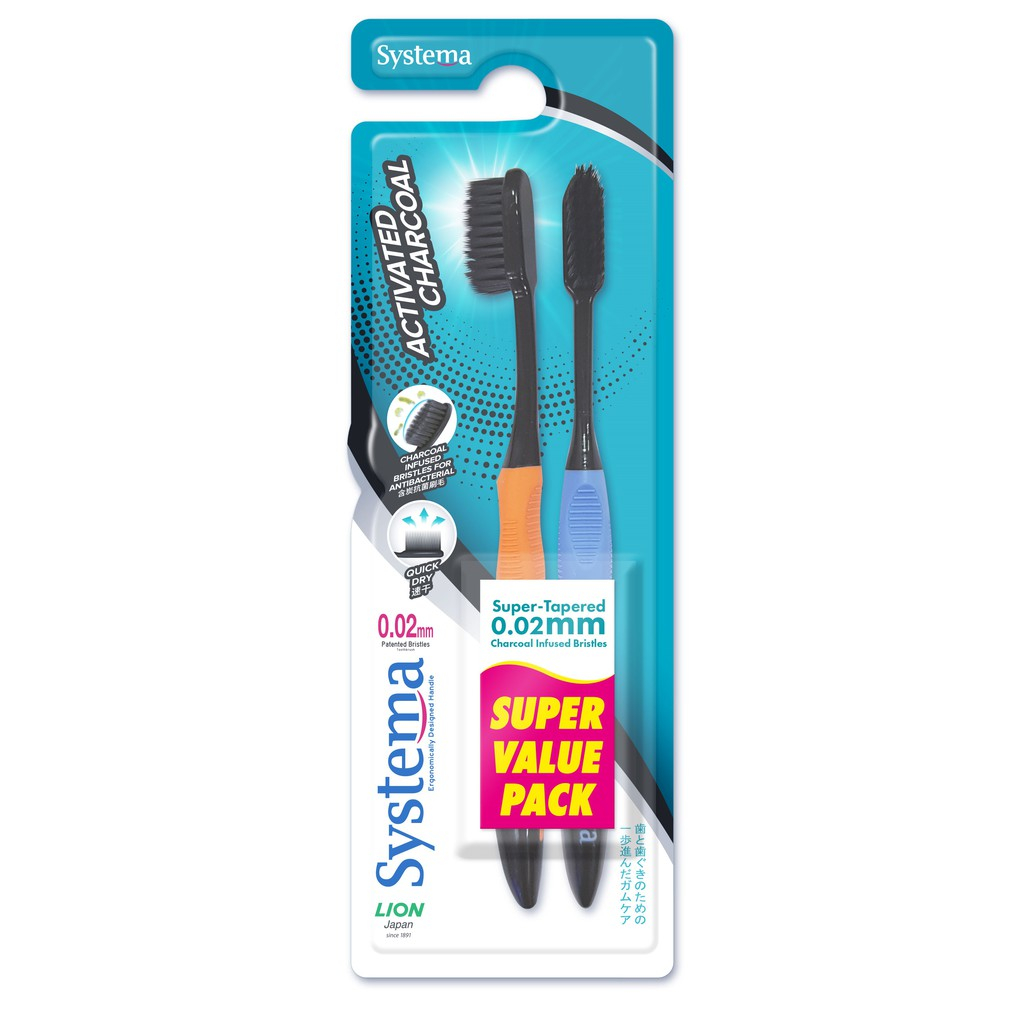 Systema Toothbrush Super Value Pack (2S) - Activated Charcoal (Soft ...