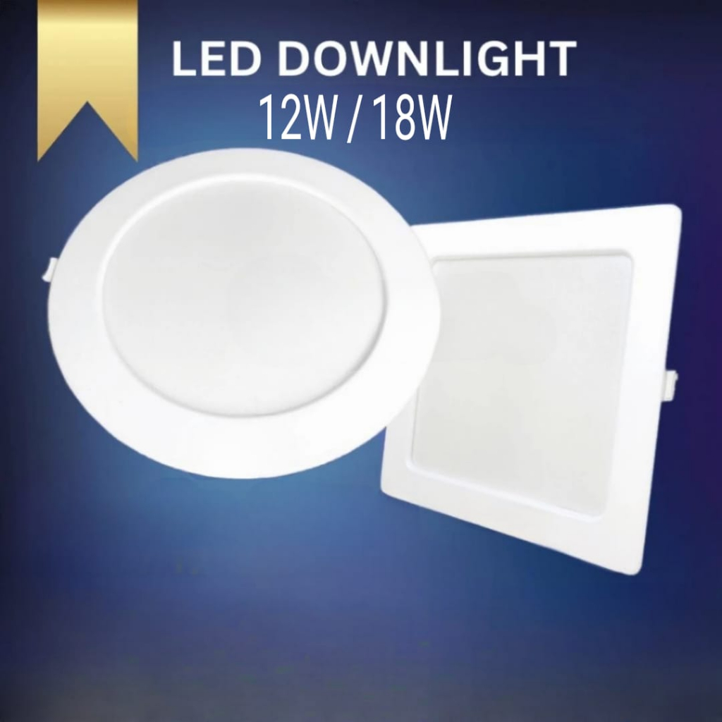 SF_ LED Downlight 12W 18W 20W Ultra Slim LED Recess Downlight Round / Square Lampu LED Downlight ...