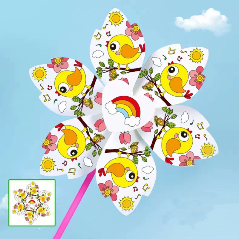 DIY Craft Windmill Painting Set Coloring Windmill Kincir Angin ...