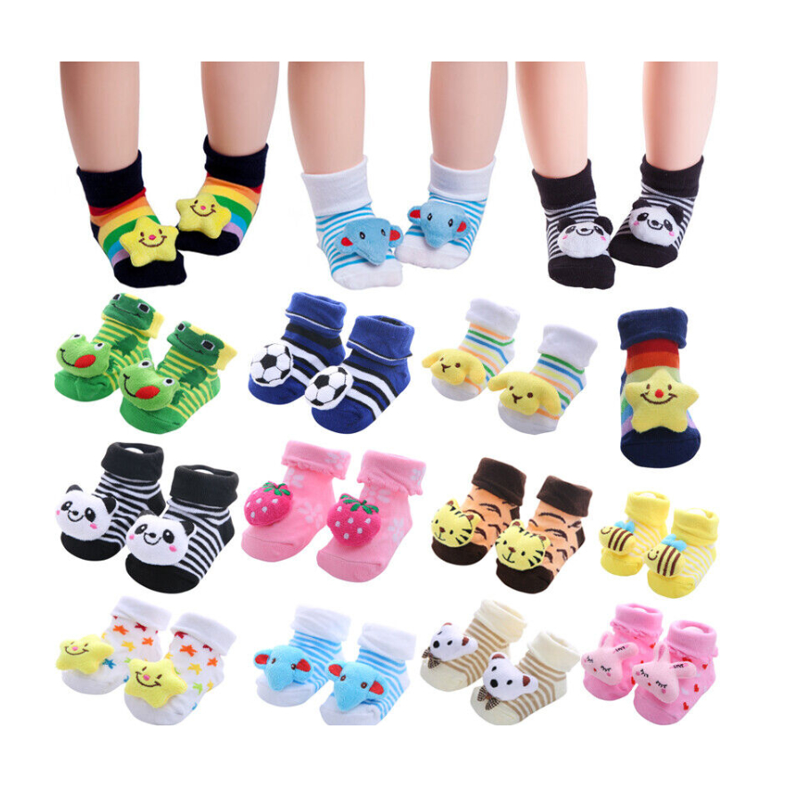 Stokin Sarung Kaki Bayi Kain Tebal Tidak Licin Corak Kartun Comel Baby ...