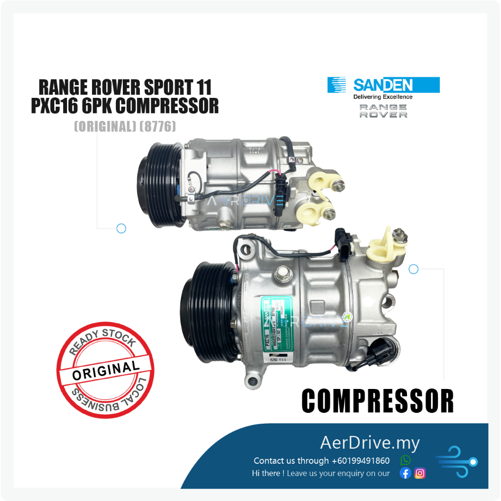 ORIGINAL SANDEN RANGE ROVER SPORT II PXC16 / RANGE ROVER 3.0 6PK COMPRESSOR (8776) | Shopee Malaysia